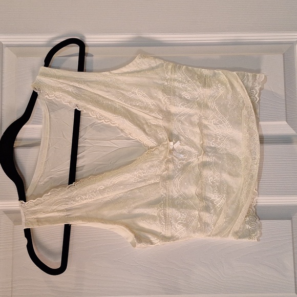 Cider | Tops | Cider Ivory Lace Crop Top Medium | Poshmark